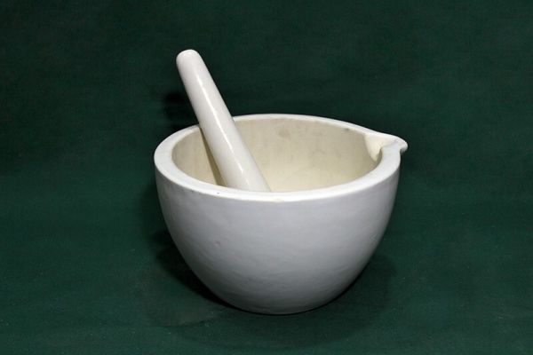 KHALWA/Khal YANTRA / Mortar Pestle - PORCELAIN, 8 Inches Diameter - 1 pc